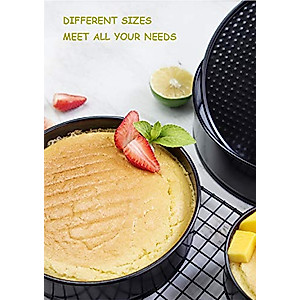 HYTK Springform Pan Set of 2 Nonstick Round Cheesecake Cake Pan 4 and 7 Inch Leakproof Heavy Carbon Steel Detachable Bakeware For Instant Port 6QT or 8QT…
