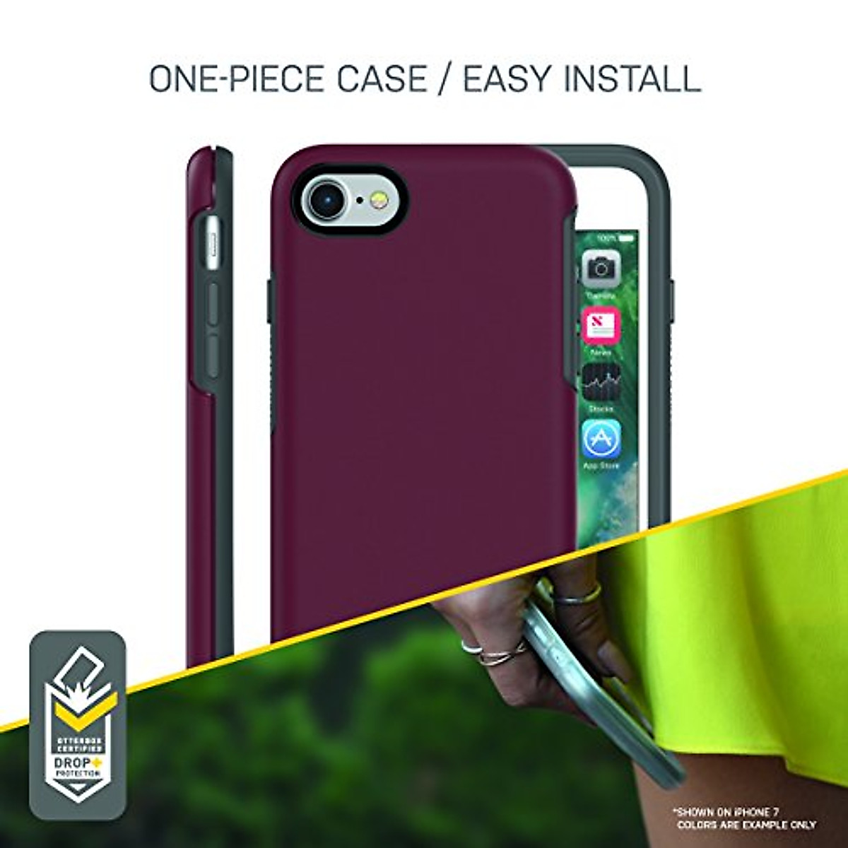 OtterBox iPhone SE 3rd/2nd Gen, iPhone 8/7 (not compatible with Plus sized models) Symmetry Series Case - BLACK, ultra-sleek, wireless charging compatible, raised edges protect camera & screen