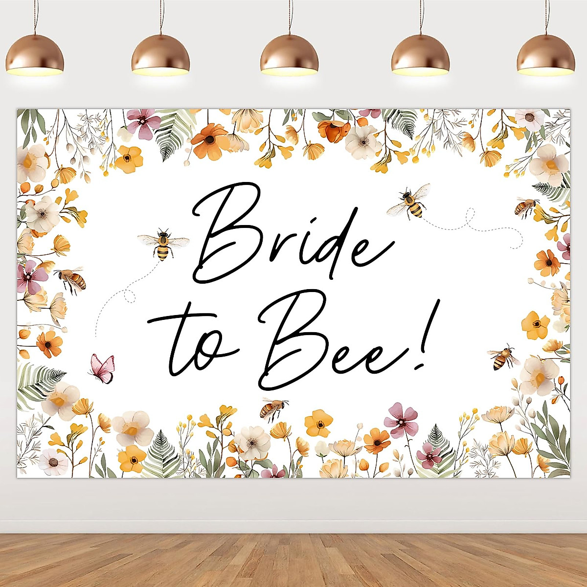Bride to Be Backdrop Banner Bride to Bee Bridal Shower Decor Honey Bee Bachelorette Decorations Flowers and Bee Backdrop for Photoshoot Bee Floral Bachelorette Engagement Wedding Supplies
