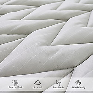 Baby Play Mat 71'' x 59'' (Improved Thickness), Muslin Toddler Playpen Mat, Large Baby Mat for Floor, Non Slip Cushioned Baby Crawling Mat Compatible with ANGELBLISS & BLBBLBGDD’s Playpen, Grey