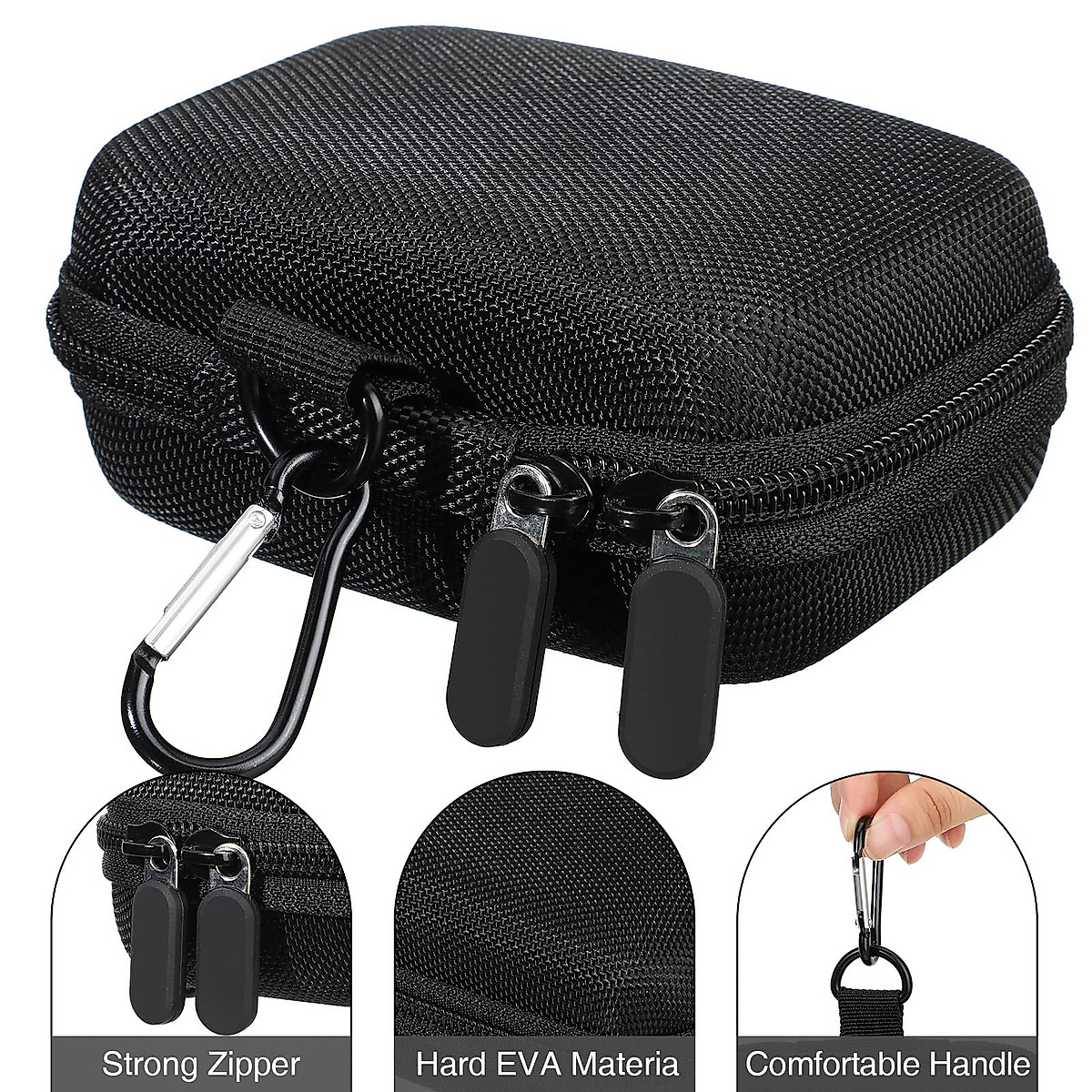 Sanwuta 2 Pcs Playing Card Case EVA Hard Travel Carrying Case for Classic Card Playing Card Box (Not Including Cards)(Small,Black)