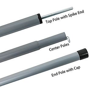 Sutekus Steel Rod Tent Pole Replacement Accessorie 2pc/Set Adjustable Bars (Black)