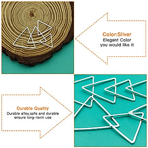 70Pcs Triangle Earring Beading Hoop,4Sizes Silver Earring Bead Connector Links Open Bezels Linking Rings Earrings Pendant for DIY Jewelry Making Finding,Earring Necklace,Crafts Supplies