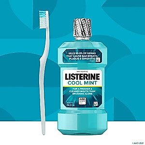 Listerine Cool Mint Antiseptic Mouthwash for Bad Breath, Plaque and Gingivitis, 250 ml