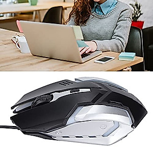Zyyini Wired Gaming Mouse, S150 USB 3 Buttons 1600DPI Wired Optical Mice,Office Business Gaming LED Glowing Mouse,for Laptop/Computer/Notebook/Tablet(Black)