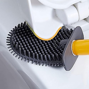 Creative Toilet Brush Hydraulic Silicone Toilet Cleaner Brush Wall Mount Floor Dual Use Toilet Bowl Brush and Stand Set