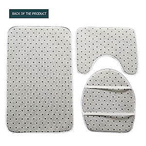 Christmas Gnome 3 Piece Bath Rugs Sets Xmas Tree Snowflake Bathroom Mats Set for Christmas Decorations U-Shaped Contour Toilet Lid Cover