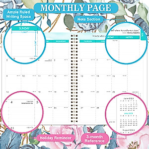 Teacher Planner 2023-2024 - 2023-2024 Weekly & Monthly Lesson Plan Book, July 2023 - June 2024, 8" x 10", Academic Planner 2023-2024 with Twin-Wire Binding for Teachers - Ink-painting Roses
