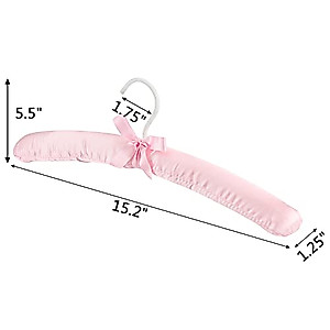 Tosnail 12 Pack Satin Padded Hangers Foam Padded Hangers Dress Hangers - Pink, Blue, Green, Ivory