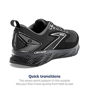 Brooks Men’s Levitate 6 Neutral Running Shoe - Blackened Pearl/Ebony/White - 9 Medium