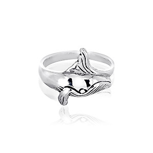 WithLoveSilver 925 Sterling Silver Cute Happy Whale Ring (9)