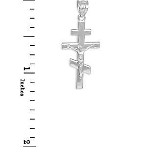 Religious Jewelry Sterling Silver Russian Orthodox Crucifix Pendant
