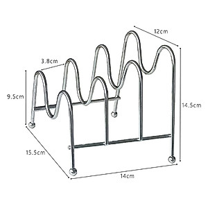 Zerodeko Pot Lid Organizer Pot Lid Rack Plate Drying Stand Chopping Board Holder Cutting Board Rest for Cabinet Pantry Countertop