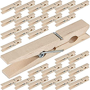 ZEONHAK 300 Pack 2-7/8 Inches Natural Wooden Clothespins, Upgraded Wood Clothespins with Spring for Crafts, Photos, Clothes, Towels, Decor, Art Wall