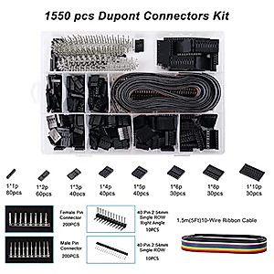 Zhushan SN-02BM Wire Crimp Tool Kit AWG 28-20 (0.08-0.5mm²) Wire Crimper with1550 PCS 2.54mm Dupont Connectors and 460 PCS 2.54mm JST-XH Connectors