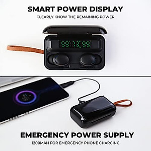XBEING F9 Wireless Earbuds, TWS HiFi True Wireless Bluetooth 5.0 Earphones, in-Ear Noise Cancelling Headphones with Mic, Smart Power Display, 1200mAh Battery Case with 60 Hours Playtime