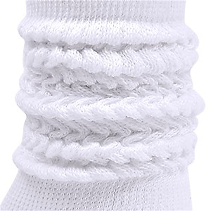 Intgoodluckycc White Slouch Scrunch Socks for Women, Scrunch Long High Tube Socks (1 Pair - White)