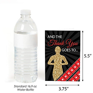 Big Dot of Happiness Red Carpet Hollywood - Movie Night Party Thank You Cards (8 count)