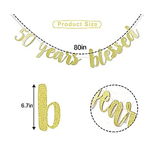 50 Years Blessed Banner - 50th Birthday Banner,50th Birthday Banner Party Decorations,50th Anniversary Banner,50 Birthday Banner Sign…