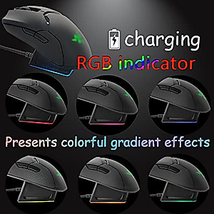 Charging Dock with 4.9Ft USB Charging Cable Fits for Razer Naga Pro/DeathAdder/Basilisk/Viper Ultimate Gaming Mouse,Magnetic Dock with Charge Status Indicator and Anti-Slip Sticker