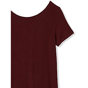 Amazon Essentials Women's Jersey Regular-Fit Ballet-Back t-Shirt Dress (Previously Daily Ritual), Dark Red, X-Large