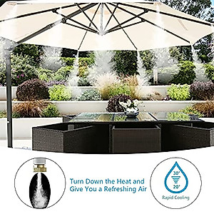 JANWEHIT Misting Cooling System,Outdoor Misting System for Patio Garden Trampoline Greenhouse Mister Patio Garden Greenhouse Trampoline for Water Park 19.68 FT/29.52FT/39.37FT (39.37FT/12M, White)