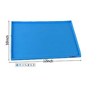 ASIBT Silicone Cake Roll Maker ,Silicone Baking Mat,Multipurpose Silicone Nonstick Pastry Mat , Swiss Roll Cake Mat Flexible Baking Tray Mold Baking-2pack(10''12'', Blue)