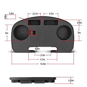 Flexzion Zero Gravity Chair Tray Cup Holders for Folding Chairs Universal Clip On Tray Table Cup Holder Attachment with Phone Slot, Snack Tray for Lawn Chair, Beach Chair, Lounge Recliner (Medium)