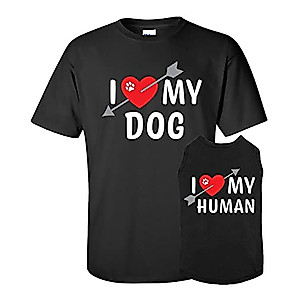 Apparelyn Cute Heart My Dog & Human - Matching Pet and Owner Shirt Set