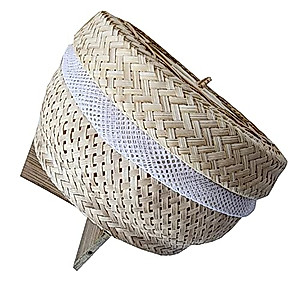 Heavens Tvcz Bamboo Rice Steamer Basket with Lid Sticky Handmade Natural Thai Wicker Cooking Glutinous Rice Free Cheesecloth Filter Free Cloth 2 piece