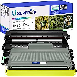 SuperInk 2 Pack Compatible for Brother DR360 Drum Unit TN360 Toner Cartridge (1 Drum,1 Toner ) use in DCP-7030 DCP-7040 HL-2140 HL-2150N HL-2170W MFC-7340 MFC-7840W MFC-7440N MFC-7345N Printer