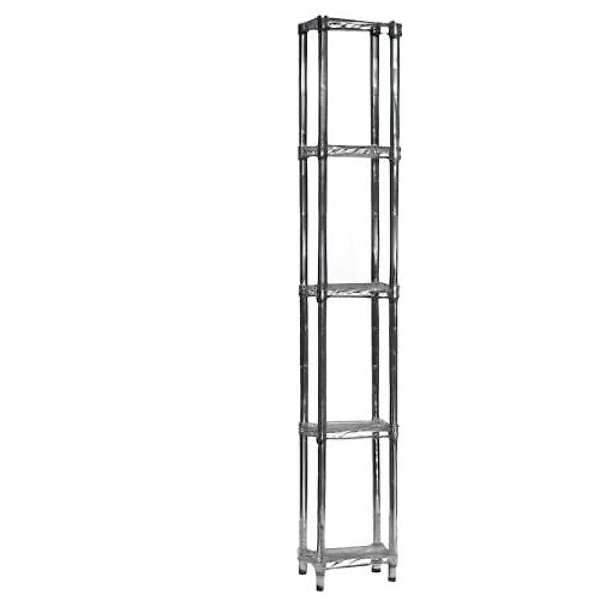 Shelving Inc. 8" d x 12" w x 72" h Chrome Wire Shelving with 5 Tier Shelves, Weight Capacity 800lbs Per Shelf