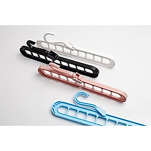 Space Saving Hangers Closet Organizers Pack of 6 Clothes Hanger, Closet Organizer and Storage for Wardrobe Organization - Sturdy and Durable Plastic - Lightweight Multi-Functional Space Saver