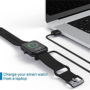 Smart Watch Charger Magnetic Compatible with YAMAY Willful Letsfit Letscom, Magnetic USB Charging Cable for Umidigi Uwatch 3S 3 2 2S Urun smartwatch (Black)