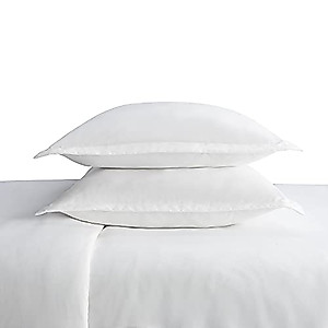 SERTA Simply Clean Ultra Soft Hypoallergenic Stain Resistant 3 Piece Solid Duvet Cover Set, White, King