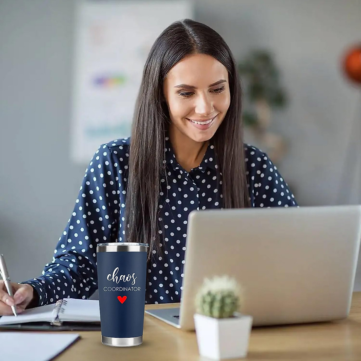 CHICKOR Chaos Coordinator Tumbler 20oz - Funny Gifts for Women, Stainless Steel Insulated Cup with Lid & Straw, Travel Mug for Work, Boss, Coworker, Mom, Strong Women Gifts