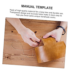 TEHAUX 2pcs Leather Pattern Template Transparent Wallet Stencil DIY Purse Tool Wallet Leather Pattern Stencil Leather Patterns Templates DIY Material Coin Purse Acrylic Handmade Supplies
