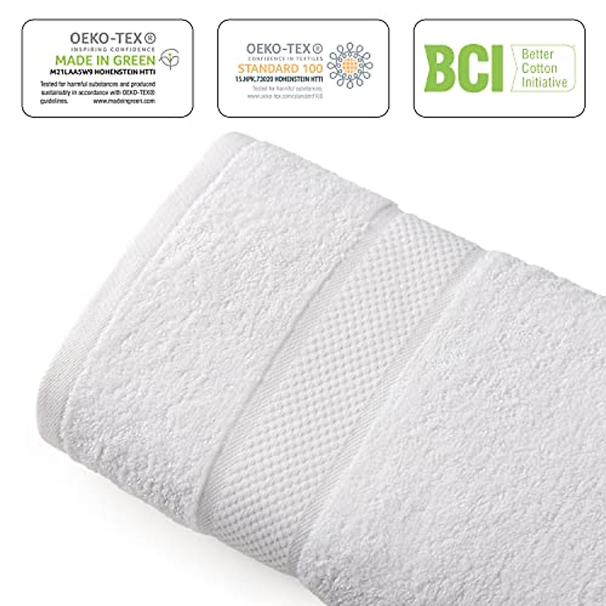 Infinitee Xclusives Premium White Bath Towel Set for Bathroom - [Pack of 8] 100% Cotton Bathroom Towel Set - 2 Bath Towels, 2 Hand Towels and 4 Washcloths