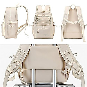 Verdancy Kawaii Backpack for Teens School College Students Travel Checkered Aesthetic Bookbag Schoolbag Casual Daypack (White, Large-Fit 15.6" Laptop)