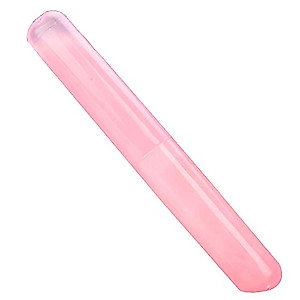 Mggsndi Portable Dustproof Toothbrush Holder Case Plastic Storage Box Bathroom Accessories Holder Set for Family and Business Travel and Daily Use at School and Outdoor Pink