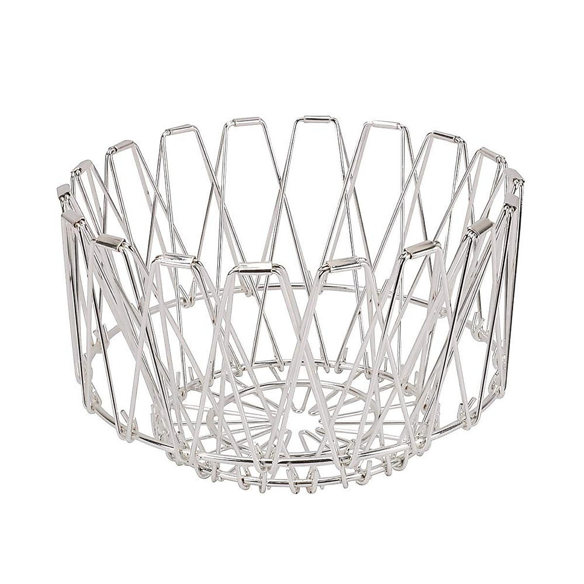 Storage Basket Multivariate Fruit Basket Bowl Countertop Deformable Stainless Steel Fruit Storage Basket Wire Bowl Multipurpose for kitchen Living room bathroom room Dining Room Bedroom or Coffee Shop