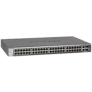 NETGEAR 52-Port Gigabit/10G Stackable Smart Switch (GS752TX) - 48x1G, Managed, with 2x10G Copper & 2x10G SFP+, Desktop or Rackmount, & Limited Protection (Renewed), Grey