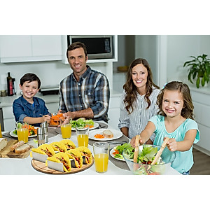 Taco Holder Set of 4-Taco Holders for 3 Tacos Stainless Steel Taco Stand Tray Shell Holder Taco Party Metal Taco Holder Taco Stands Set of 4,Taco Rack-Easy to Clean Dishwasher Safe,Street Taco Ready