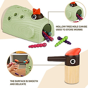 TOP BRIGHT Montessori Toddler Toys for 2 3 4 Year Old Girls and Boys, Fine Motor Skills Sensory Learning Toys, Magnetic Worm Game Birthday Present for Kid Age 2-4