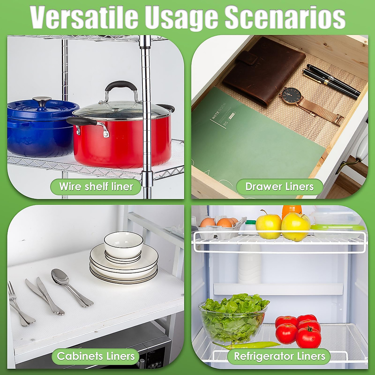 AMZABBY Wire Shelf Liner 12x197'' Clear Shelf Liner Kitchen,Cabinets,Drawer Liner, Cupboard, Under Sink, Pantry,Non-Adhesive Liner,Stain-Proof Shelf,1.2mm Thicken/Waterproof/Anti-Slip Liners