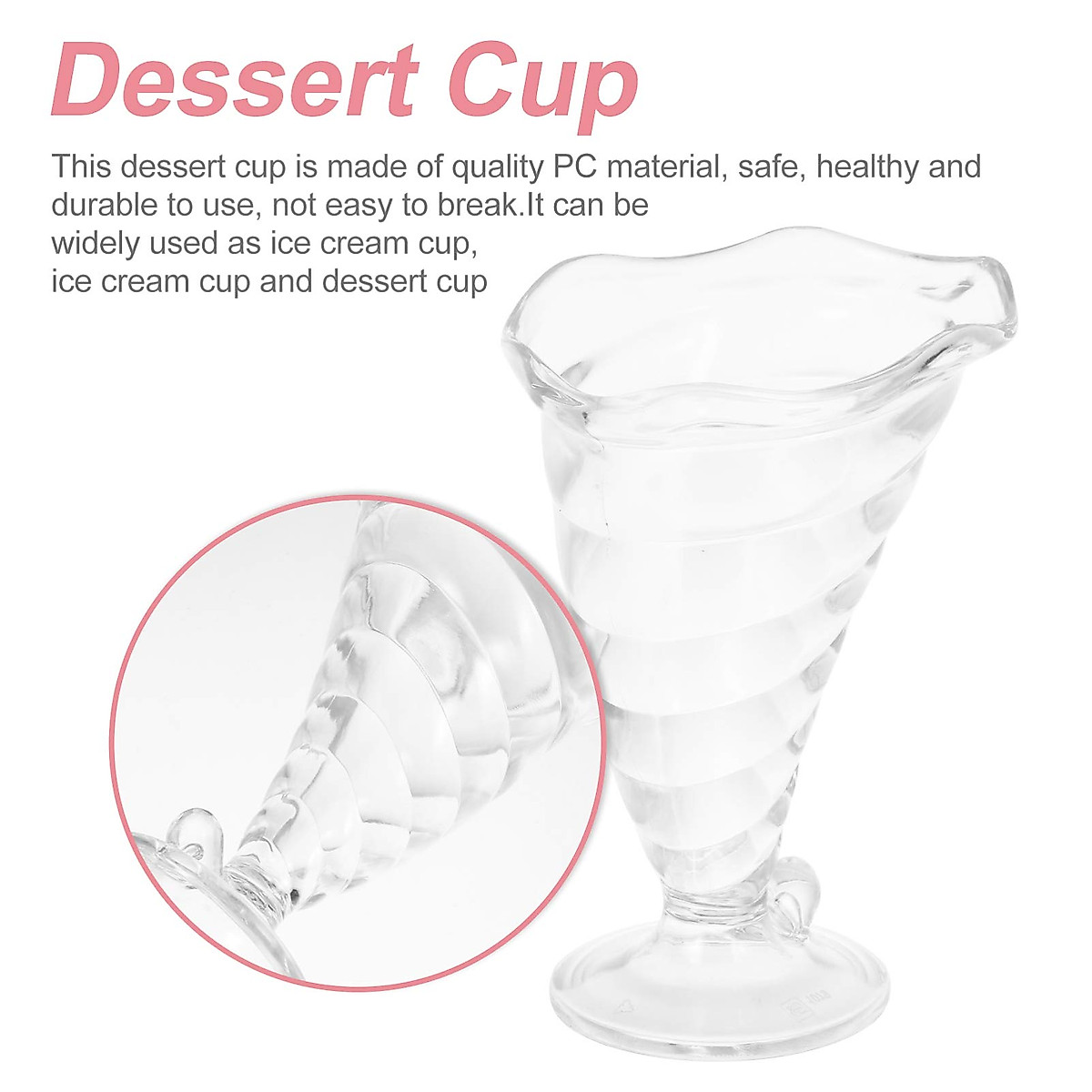 TOYANDONA Clear Container Footed Dessert Cup Crystal Tall Ice Cream Cup Clear Custard Cup Decorative Trifle Bowl for Parfait Sundae Fruit Snack Cocktail Condiment Serveware 340ml Clear Tumbler