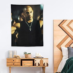 Vin Diesel Tapestry The Fast And The Furious Stars Polyester Tapestry Wall Art Print Gift Picture Painting Tapestries Artwork Bedroom Home Decor 30"x40"