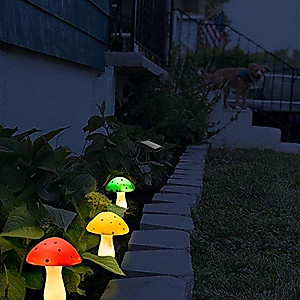 Timeflies Outdoor Solar Garden Lights, Yard Decorations Mushroom -1Pack 3 Mushroom