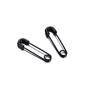 Stainless Steel Stylish Cartilage Earrings Punk Goth Safety Pin Earrings for WomenSleeper Hoops Black