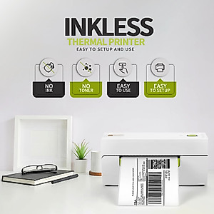 SUNTHIN Thermal Shipping Label Printer, Fast, Inkless, Wireless 4x6 Shipping Label Printer, Support Android, iPhone and Windows, Widely Used for Amazon, Ebay, Shopify, Etsy, USPS (White)